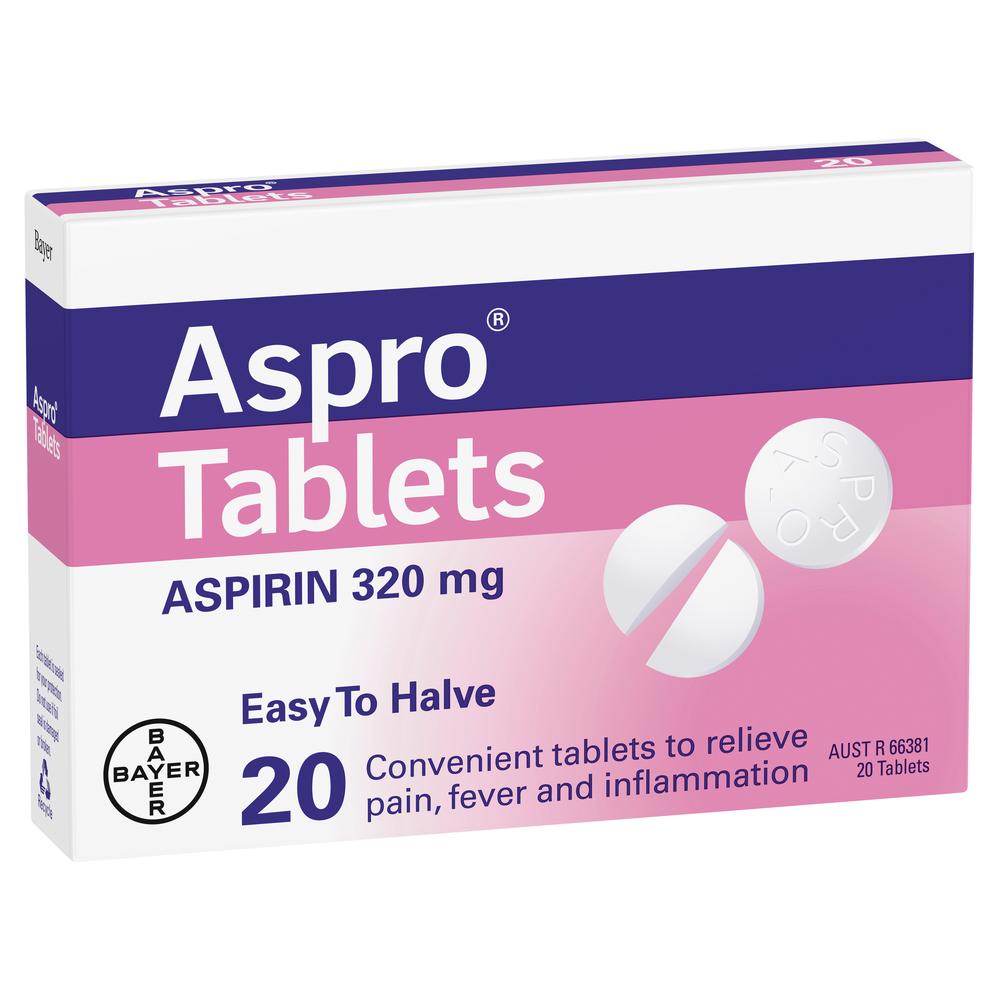 Aspro Aspirin Easy To Halve Tablets, 20 Pack | Buy online at The Nile