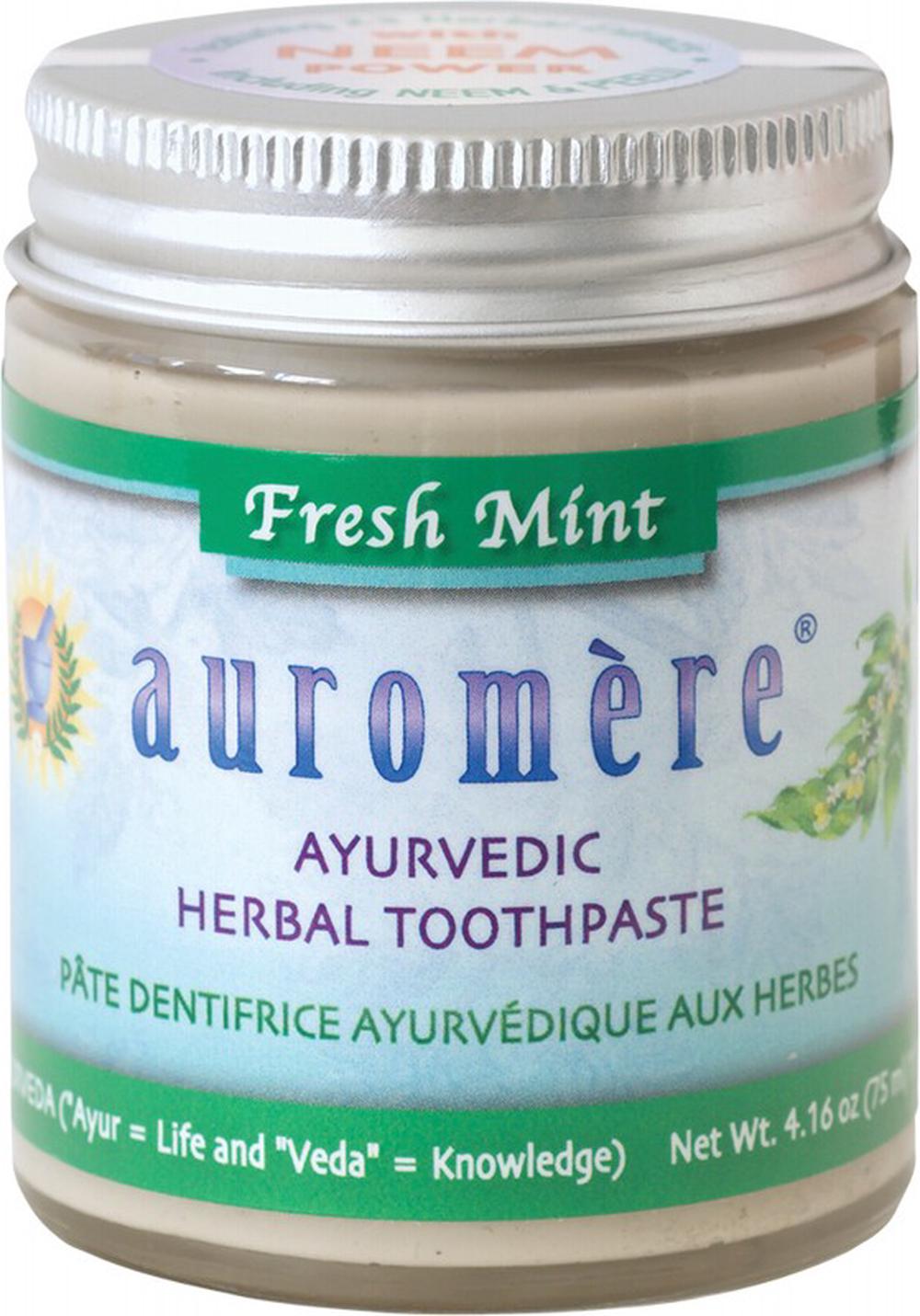 Auromere Ayurvedic Toothpaste In A Jar (Fresh Mint Fluoride Free ...