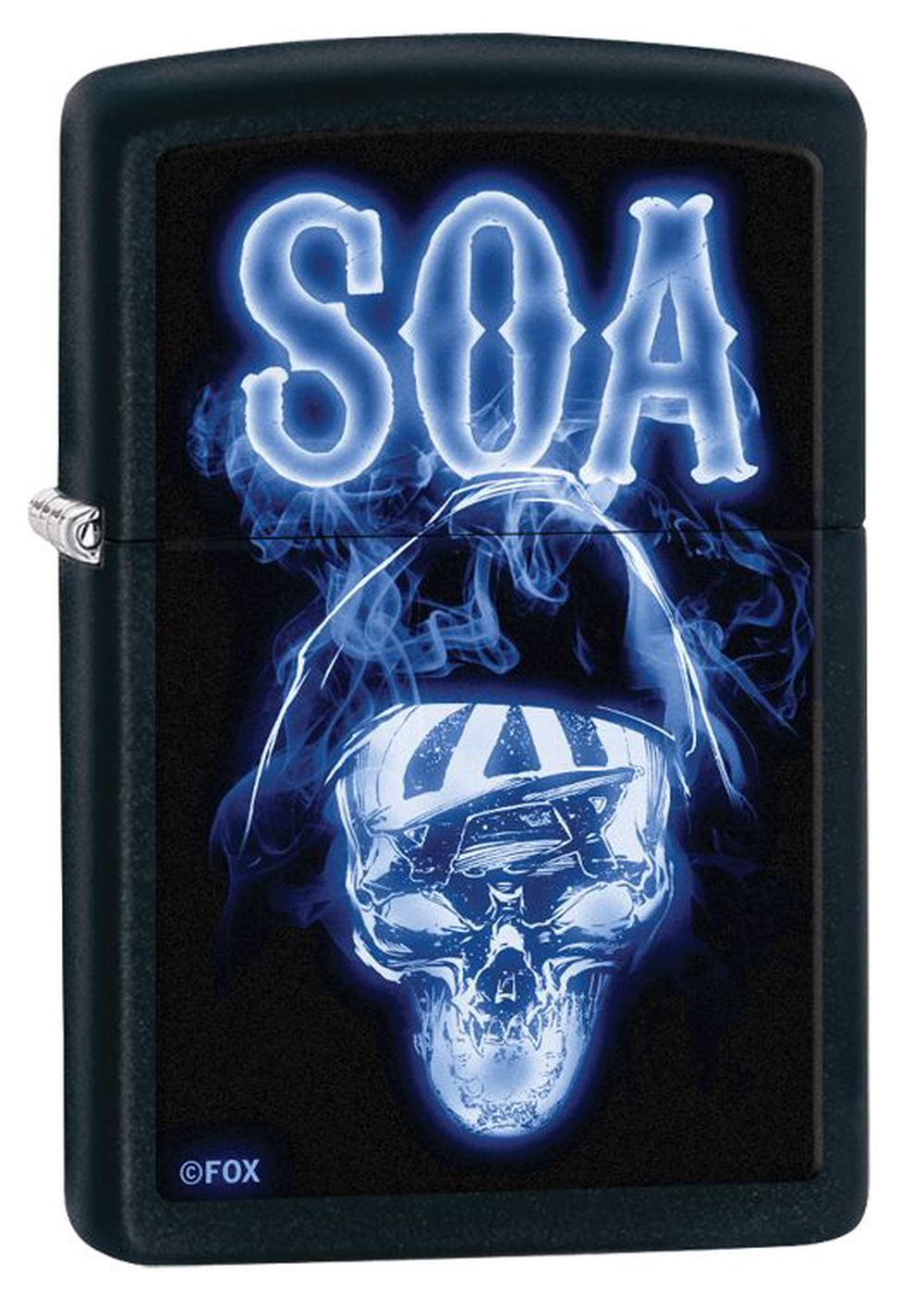 Zippo Black Matte Finish Lighter (Sons of Anarchy Luminous Skull) | Buy online at The Nile