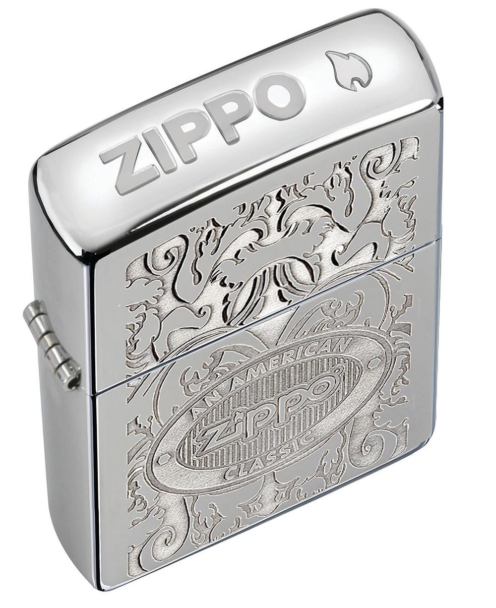 Zippo High Polish Chrome Lighter (American Classic Crown Stamp) | Buy ...
