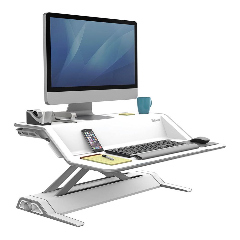 Fellowes Lotus Sit Stand Workstation (White) | Buy online at The Nile
