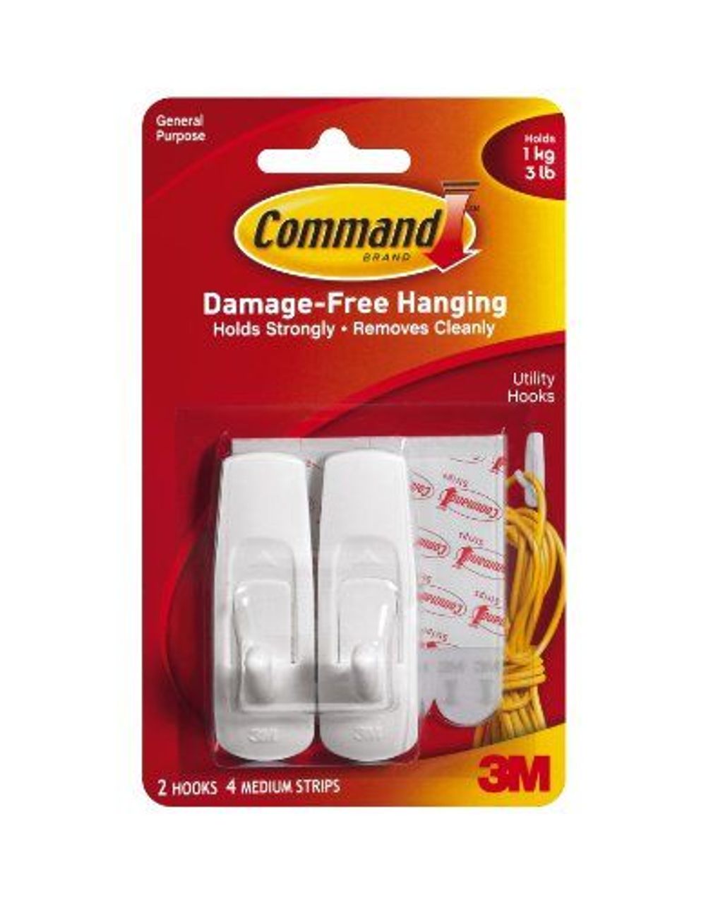 Command Medium Hooks, White, 2-Hook | Buy online at The Nile