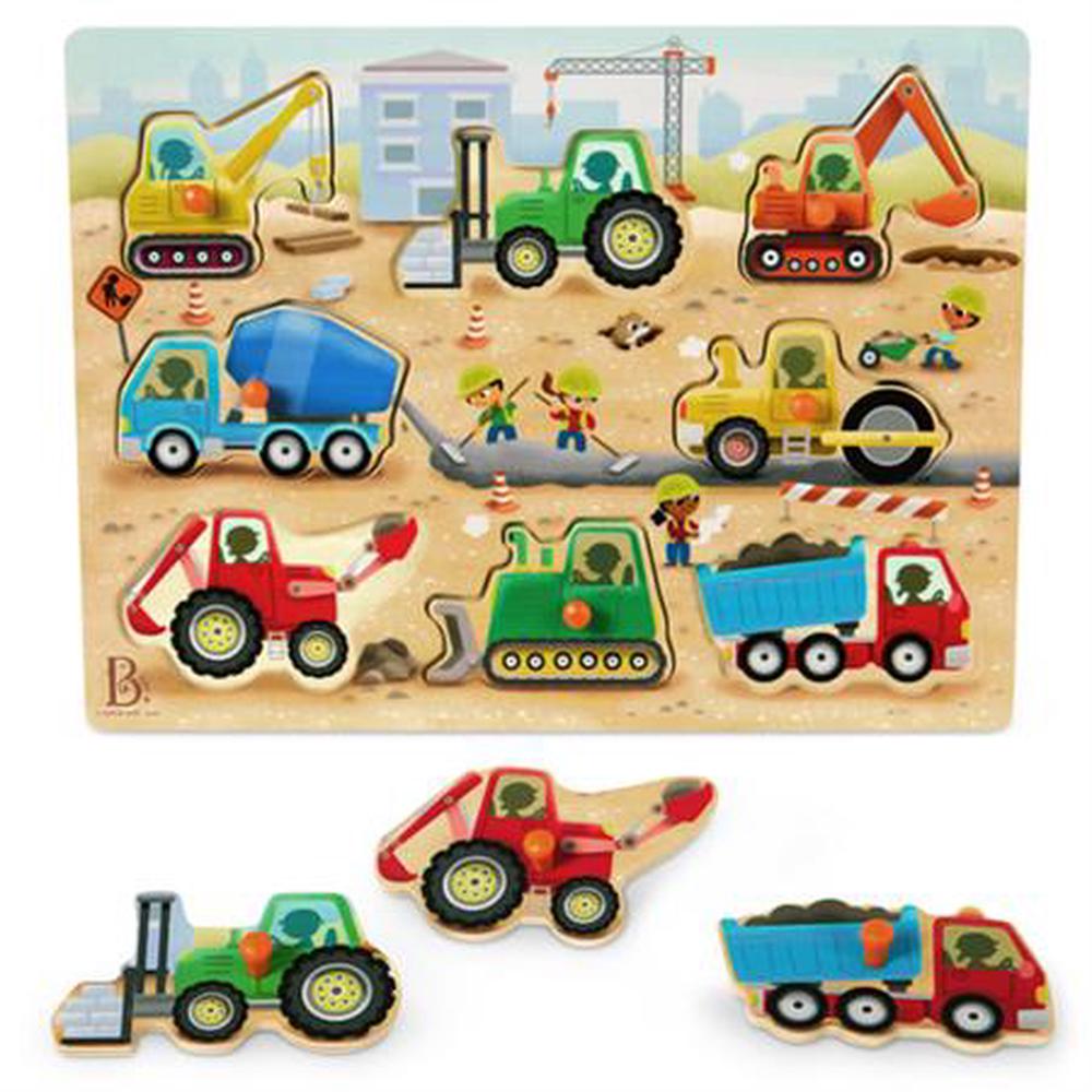 B. Toys Construction Vehicle Wooden Jigsaw Puzzle, 8 Piece | Buy online ...