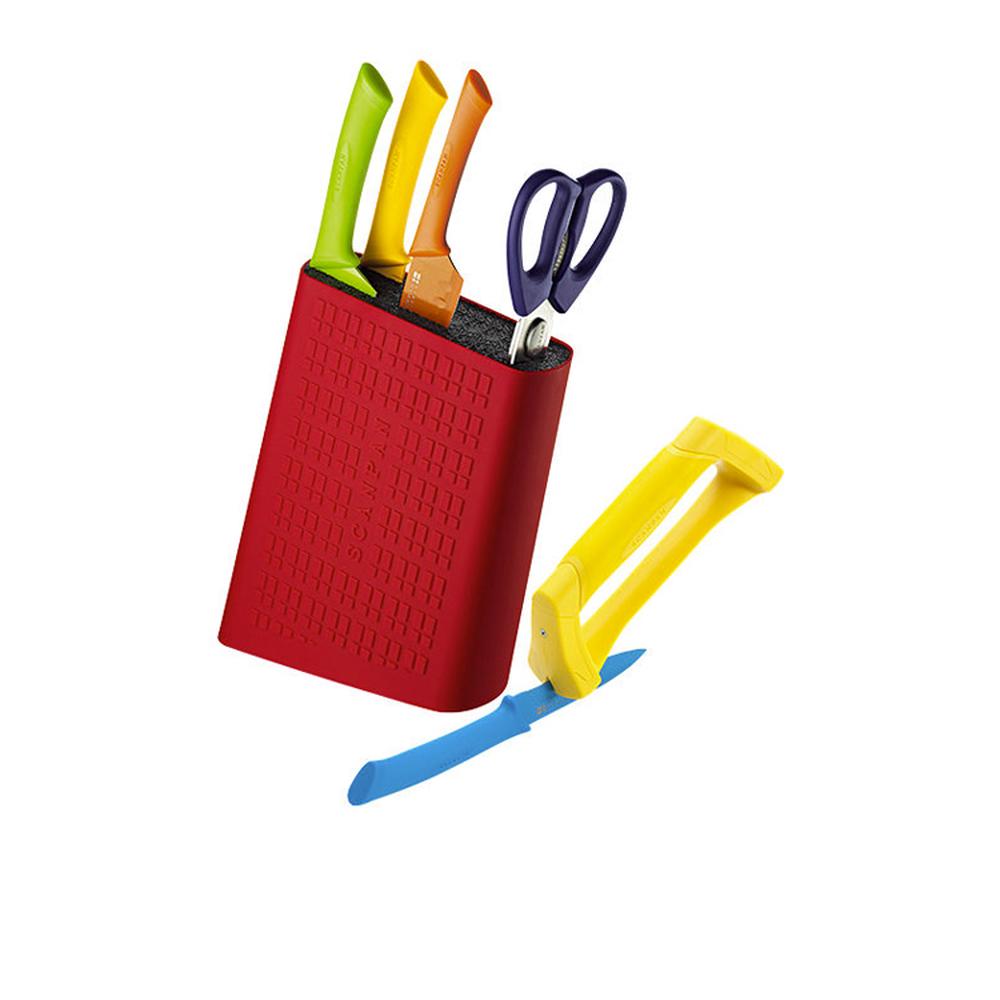 Scanpan Spectrum 6pc Knife Block With Sharpener | Buy online at The Nile