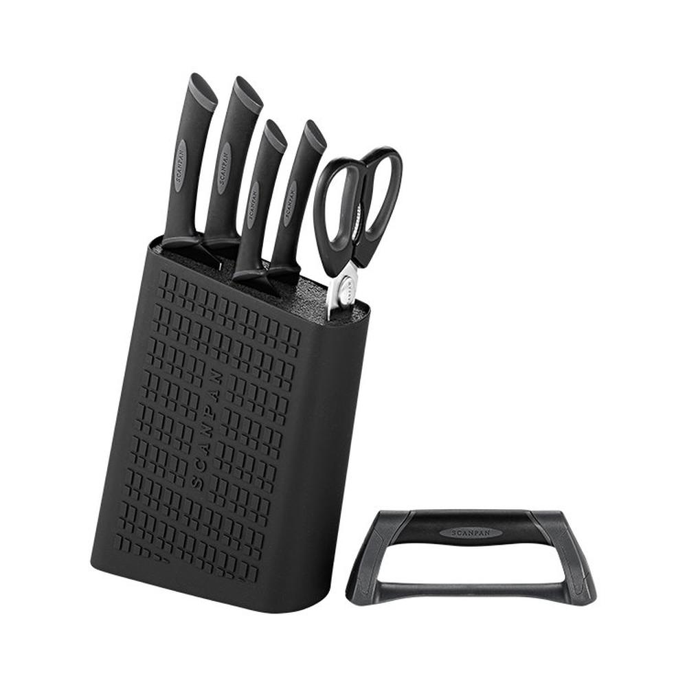 Scanpan Spectrum 6pc Knife Block With Sharpener Black/Grey | Buy online ...