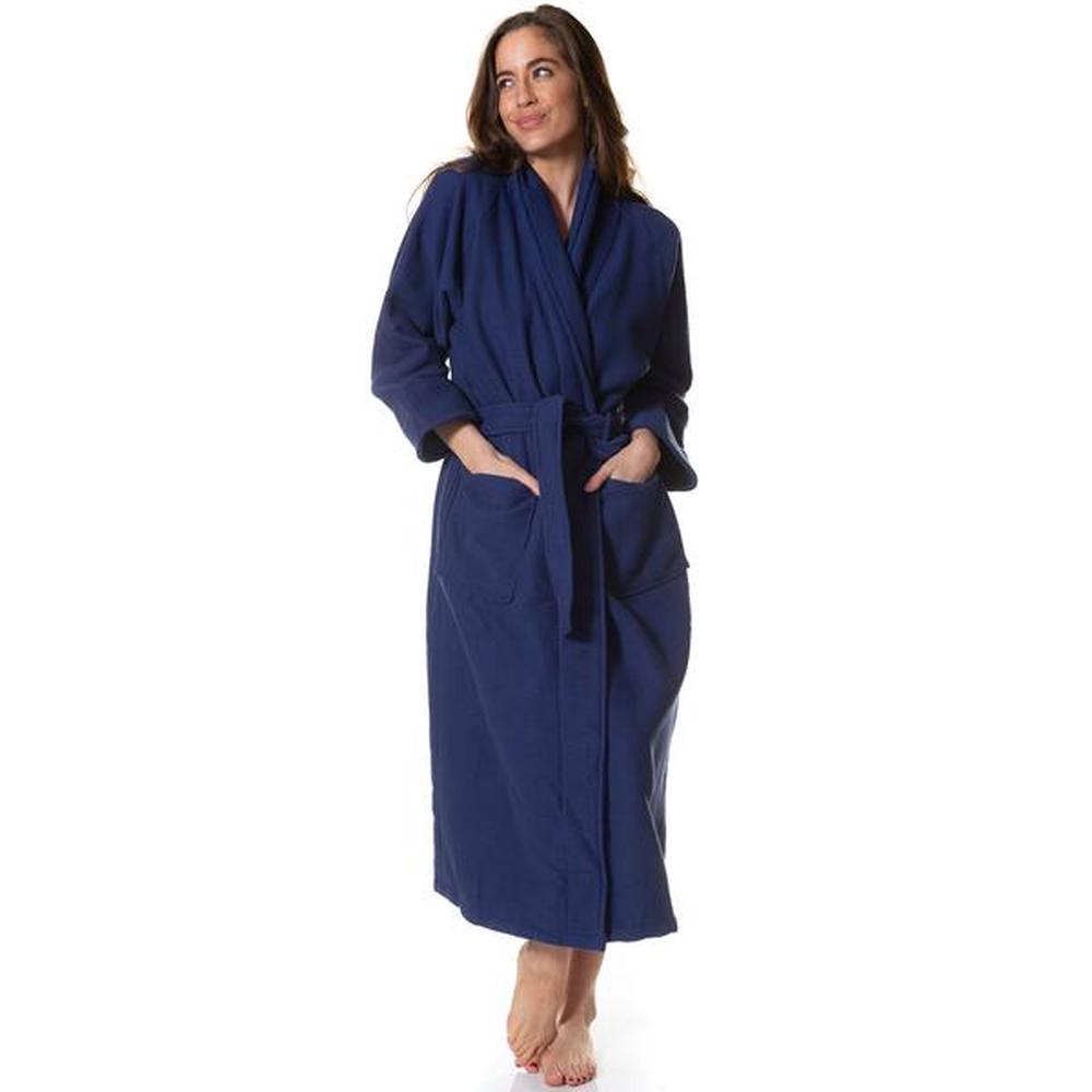Royal Comfort 100% Cotton Waffle Bathrobe (Navy) - Large | Buy online ...