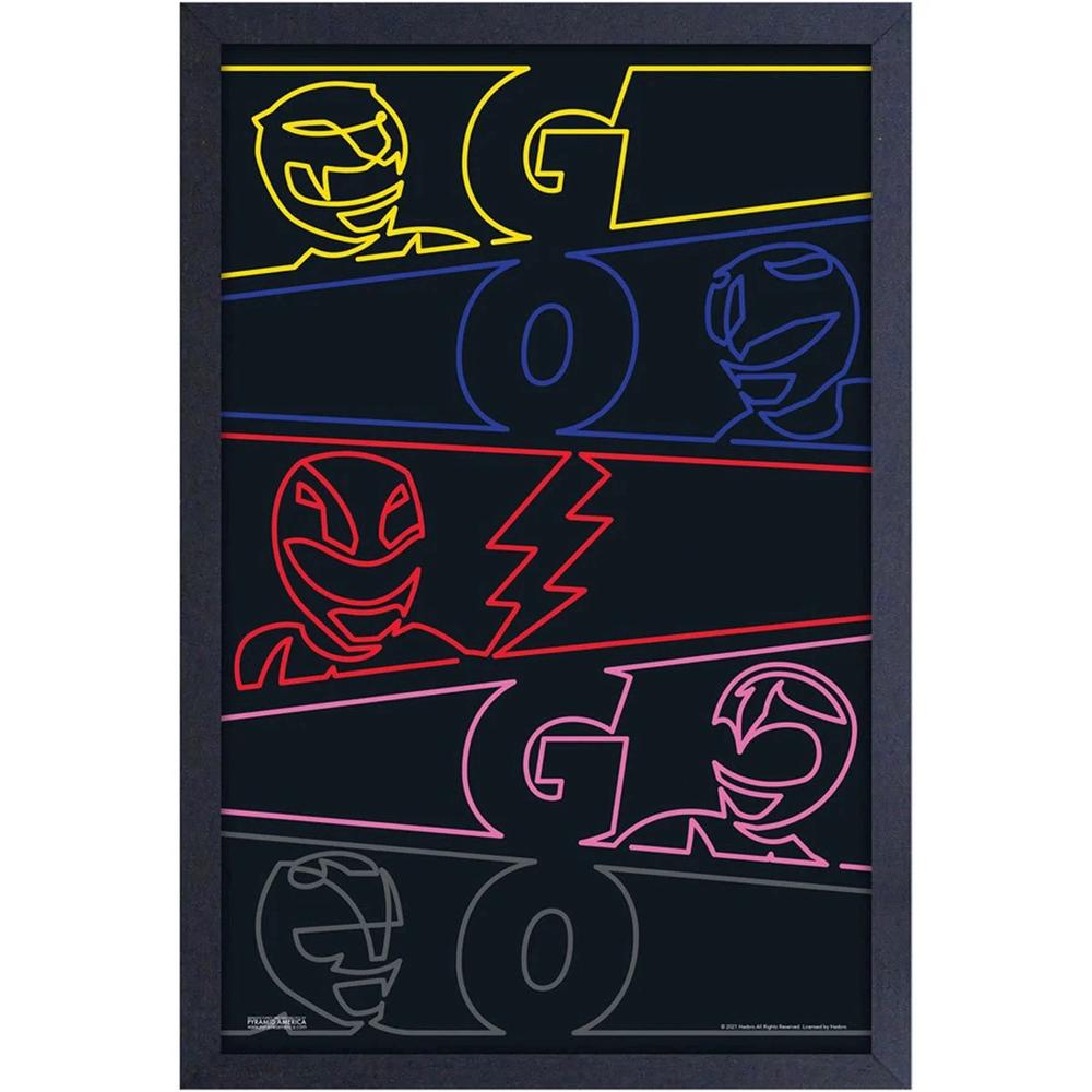 Pyramid America Power Rangers Neon Go Go Framed Art Print | Buy online ...