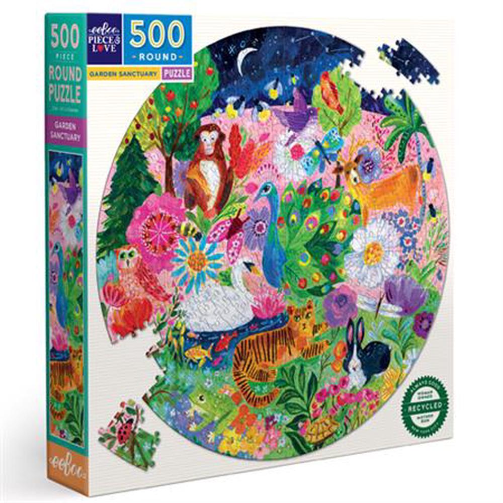 eeBoo Garden Sanctuary Round Jigsaw Puzzle, 500 Piece | Buy online at ...