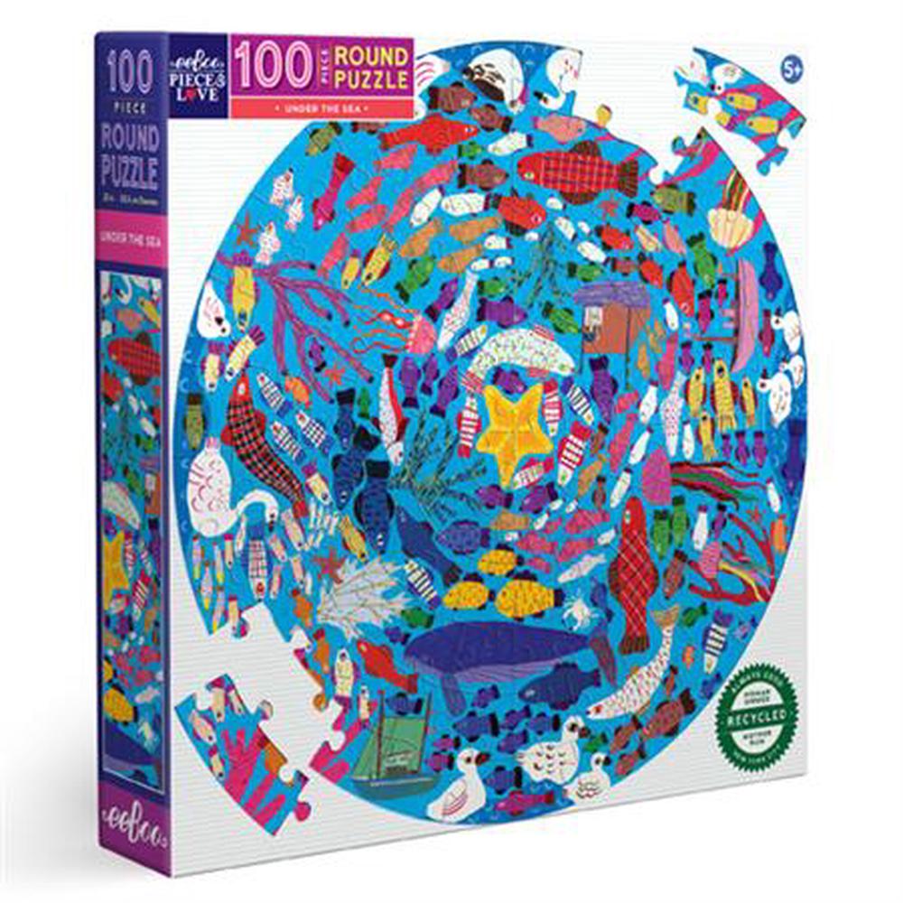 eeBoo Under the Sea Round Jigsaw Puzzle, 100 Piece | Buy online at The Nile
