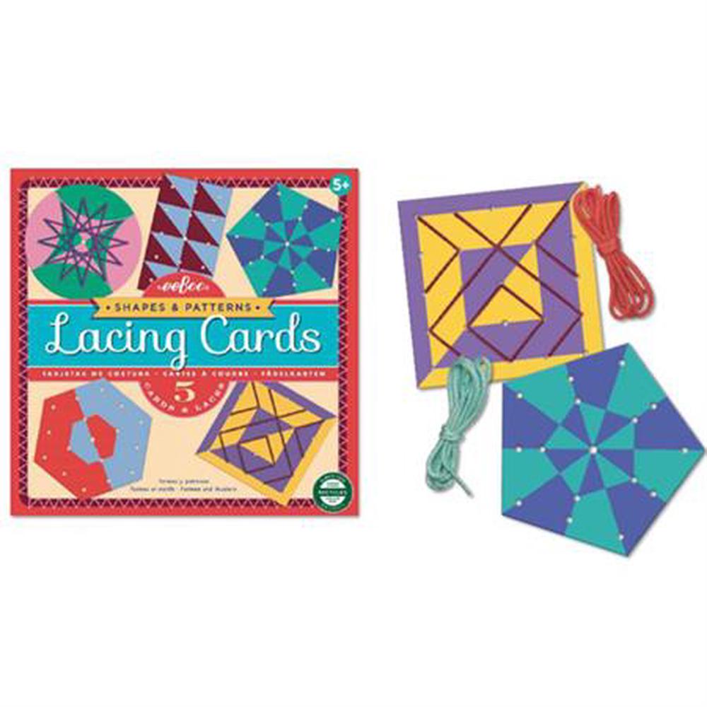 eeBoo Shapes & Patterns Lacing Cards | Buy online at The Nile