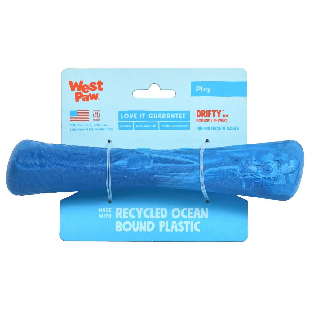 West Paw Seaflex Recycled Plastic Fetch Dog Drifty Toy (Surf) - Large ...