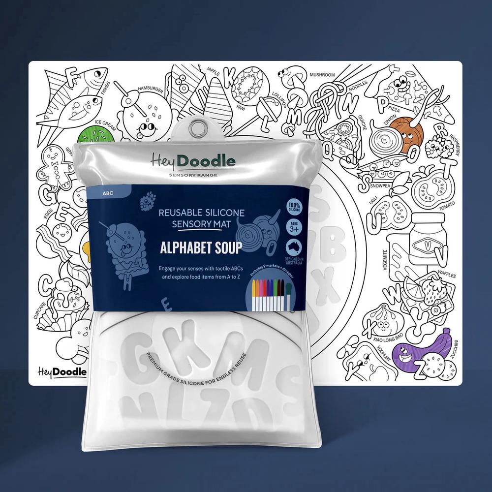 Heydoodle Alphabet Soup Sensory Playmat | Buy online at The Nile