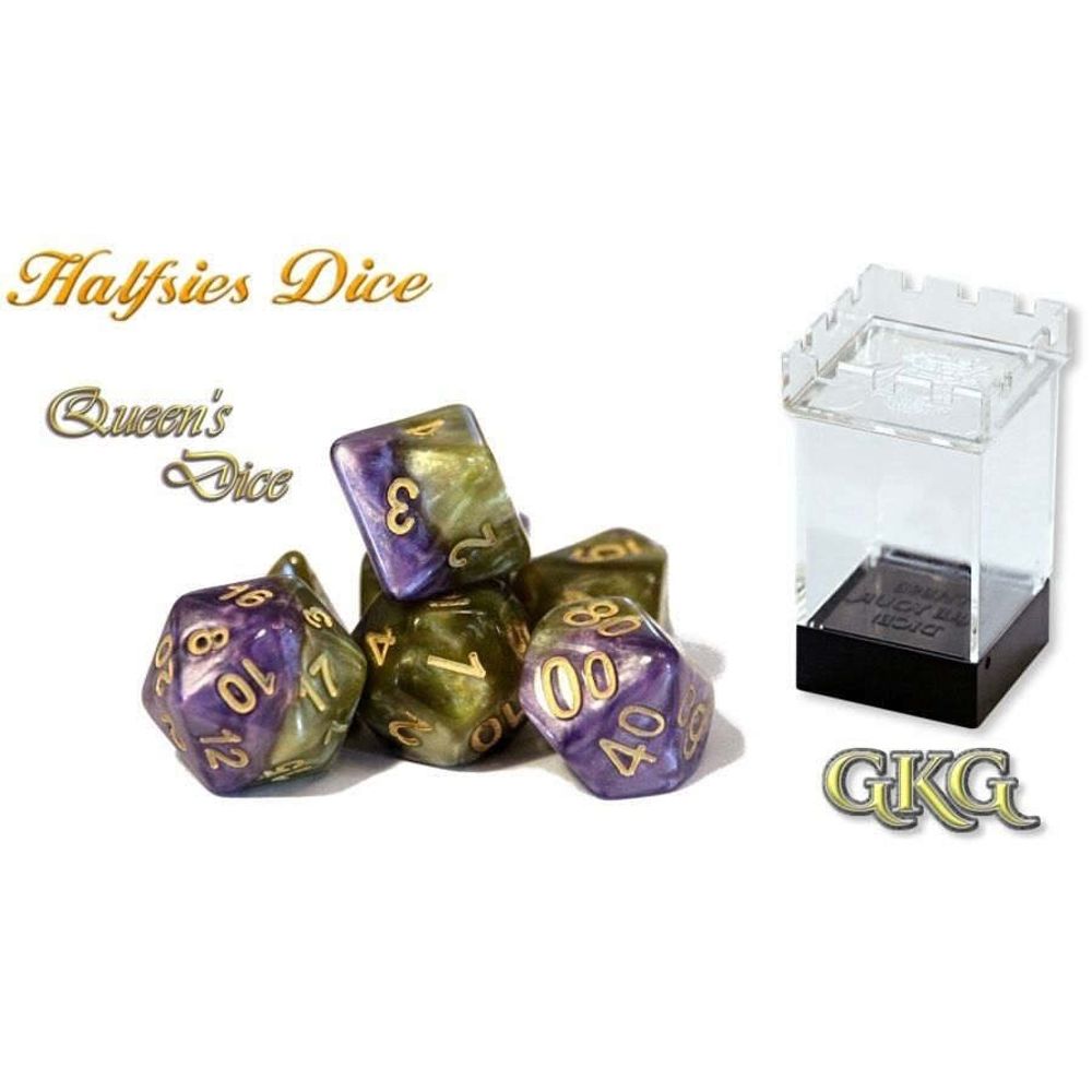 Gate Keeper Games Halfsies Dice Queen's Dice with Upgraded Dice Case ...