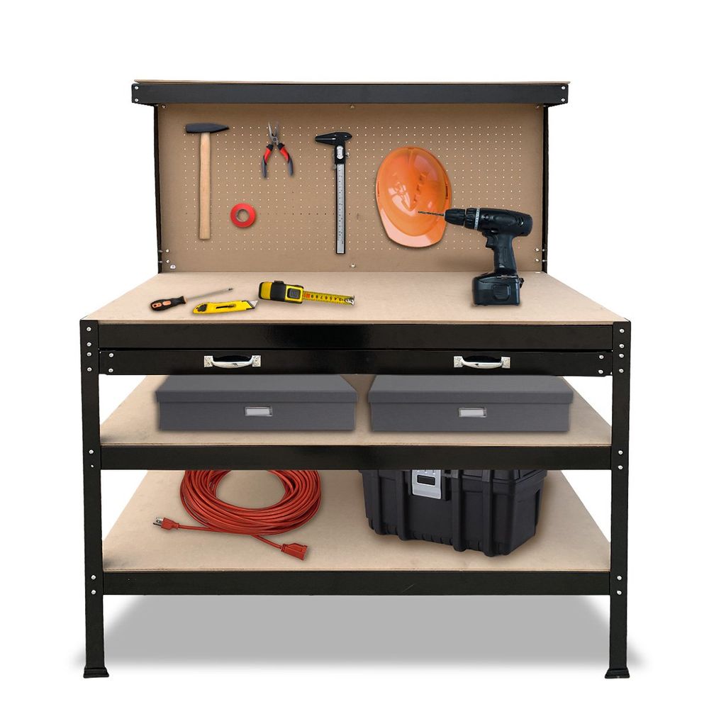 Kartrite 3-Layered Work Bench Garage Storage Table Tool Shop Shelf ...