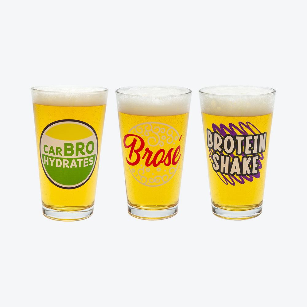 BigMouth Inc Beer Bro's Beer Glass, Set of 3 - 16oz | Buy online at The ...