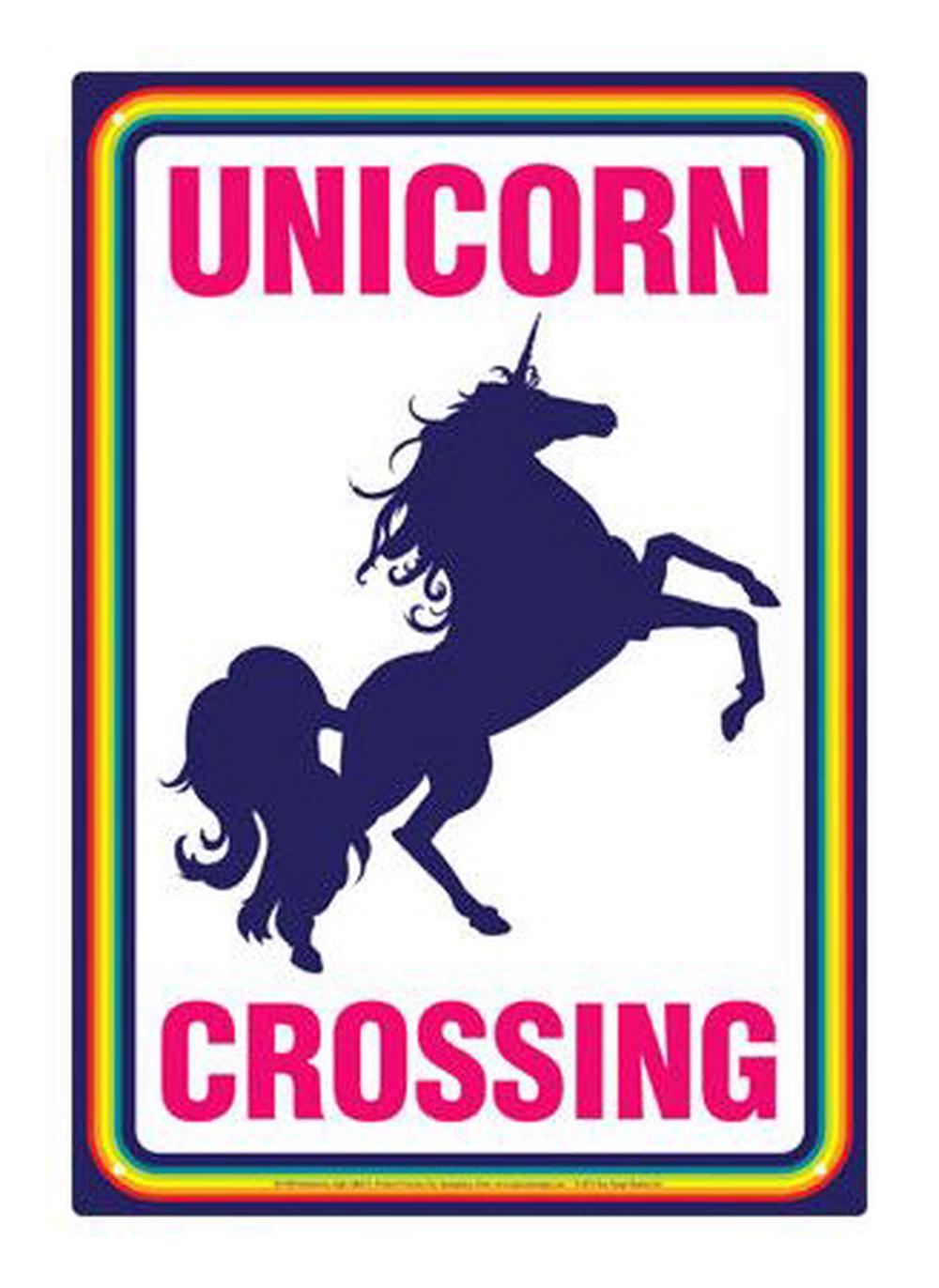 William Valentine Unicorn Crossing Tin Sign | Buy online at The Nile