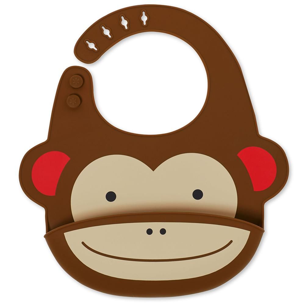 Skip Hop Zoo Fold & Go Silicone Bib (Monkey) | Buy online at The Nile