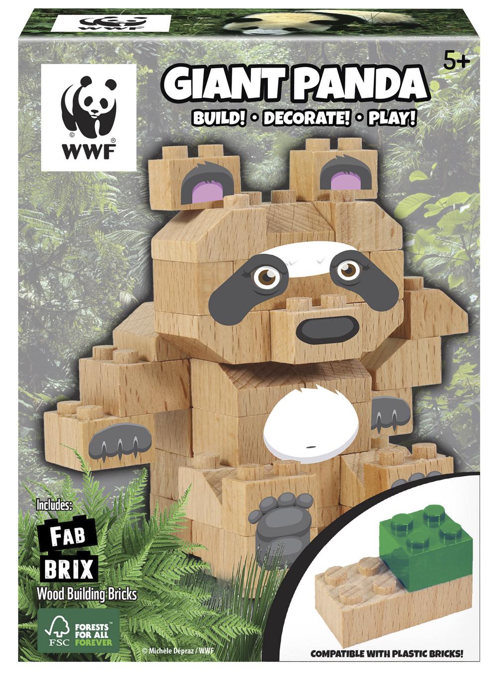 FabBrix WWF Wooden Bricks - Panda | Buy online at The Nile