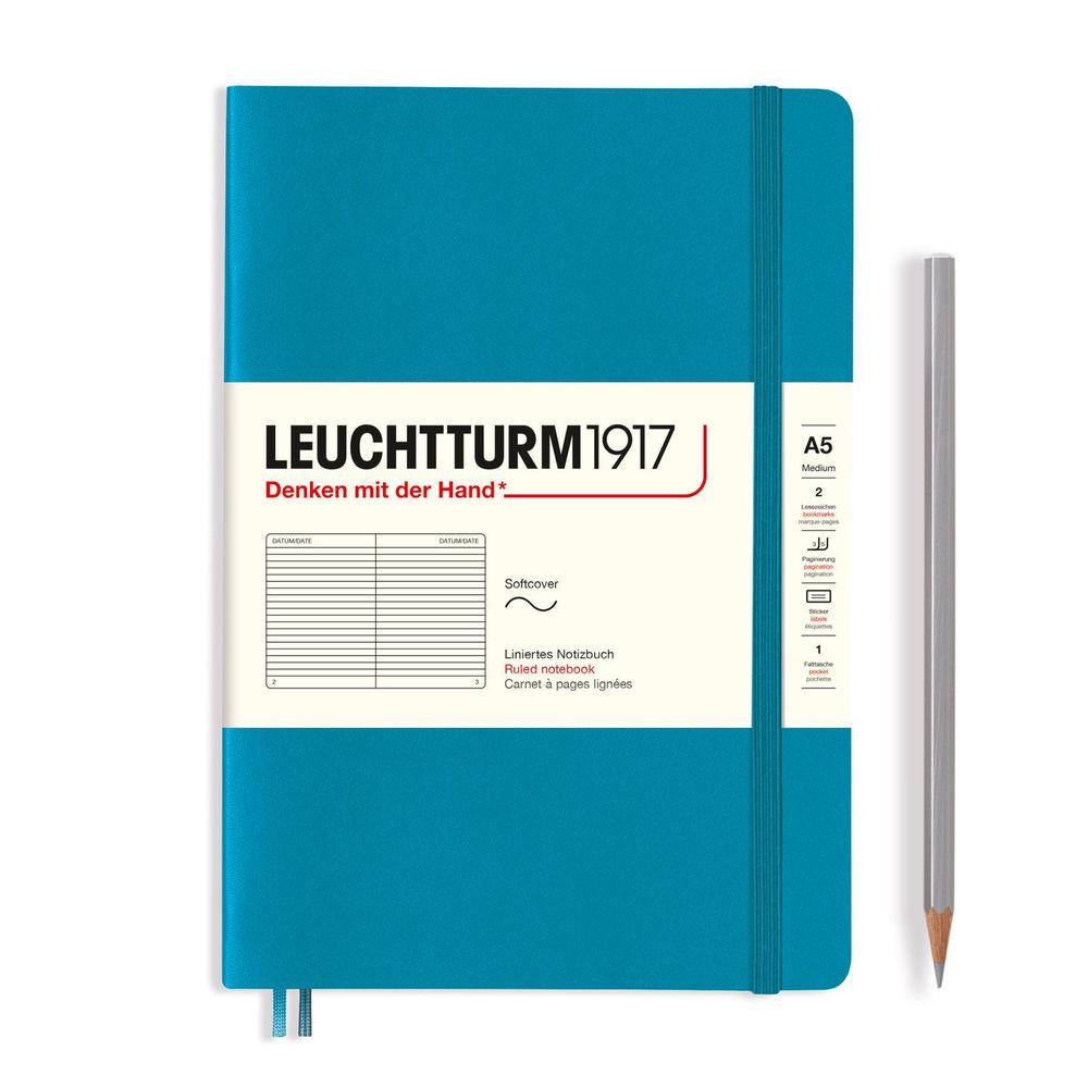 Leuchtturm1917 Softcover Medium Ruled Notebook, 123 Page (Ocean) - A5 ...