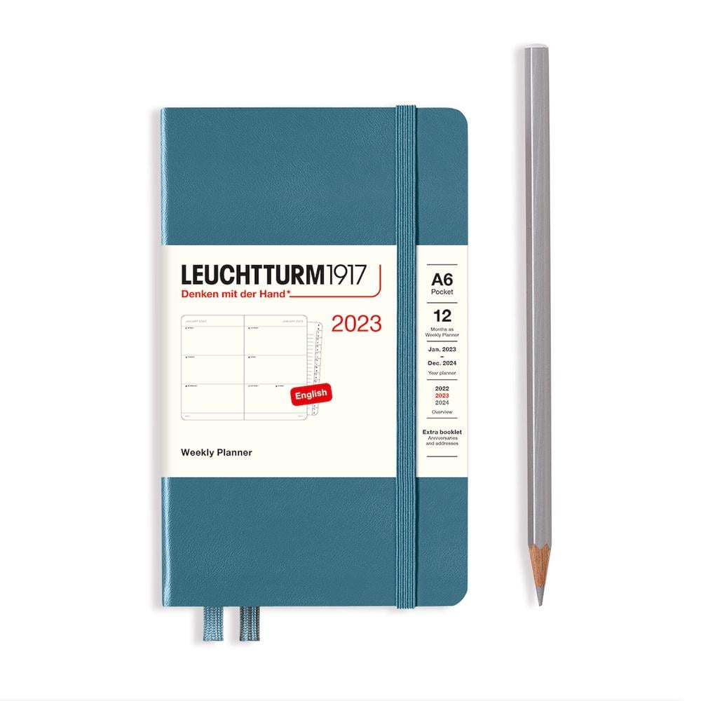 Leuchtturm1917 Pocket 2023 Weekly Planner with Extra Booklet (Stone ...