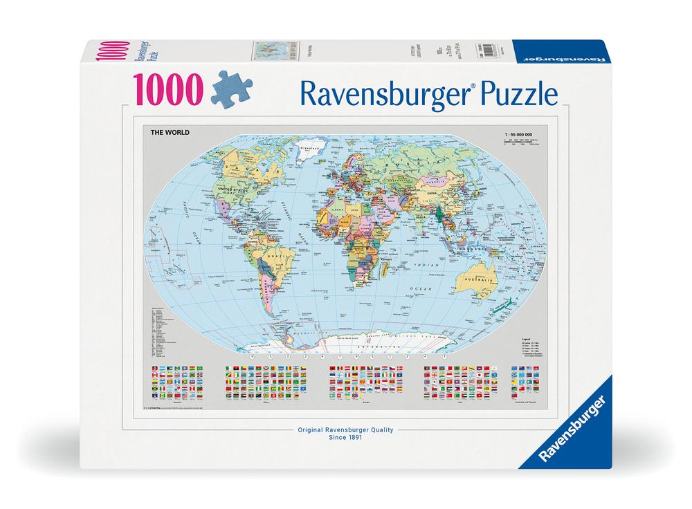 Ravensburger Political World Map Puzzle, 1000pc | Buy online at The Nile