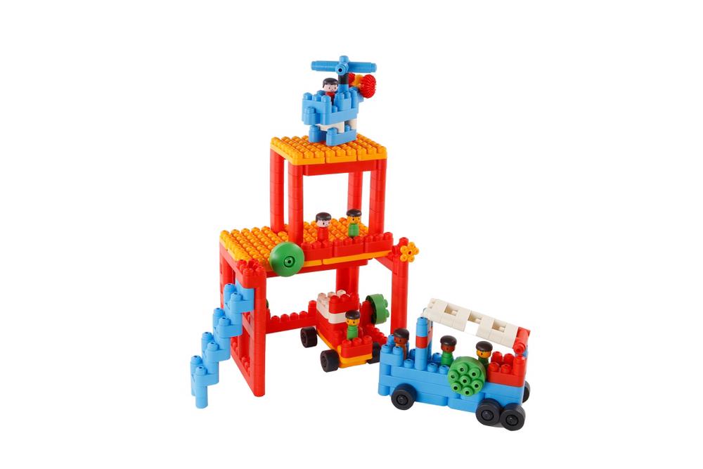Poly M Fire Station Building Bricks, 239 Piece | Buy online at The Nile