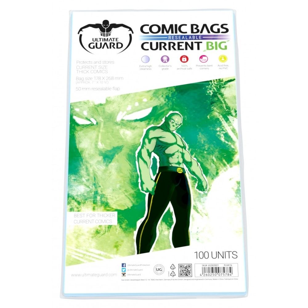 Ultimate Guard Resealable Comic Bags, 100 - Big | Buy online at The Nile