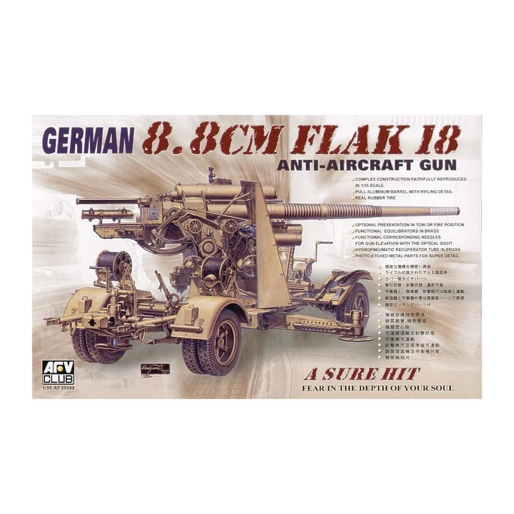 AFV Club 1/35 German 8.8cm Flak-18 AA Gun Plastic Model Kit | Buy ...