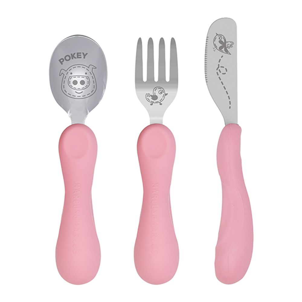 Marcus and Marcus Easy Grip Cutlery Sets, 3 Piece (Pokey Pink) | Buy ...