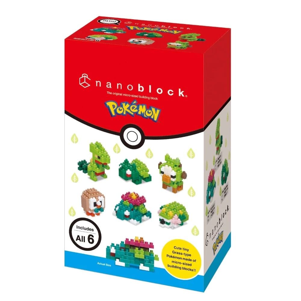 Nanoblock - Mini Pokemon Box - 6 Designs, Grass-Type | Buy online at ...