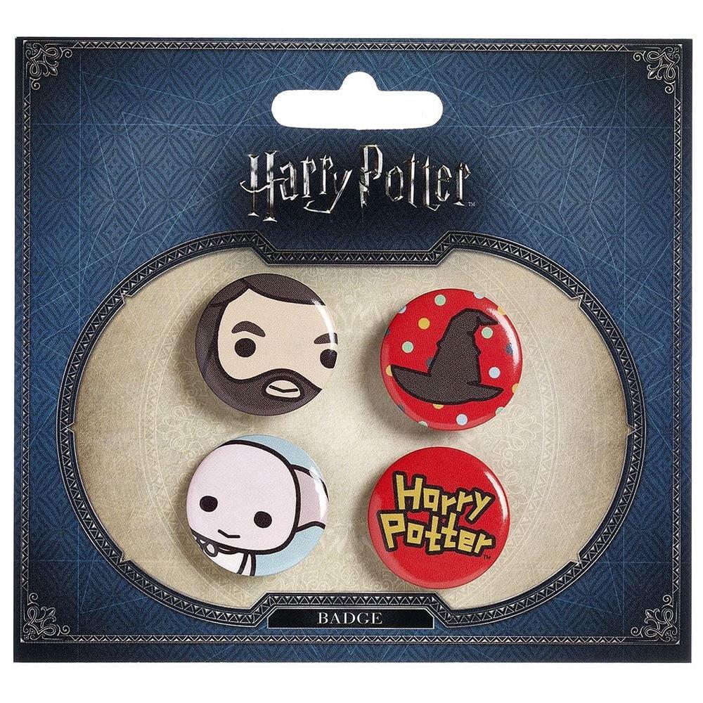 The Carat Shop Harry Potter Chibi Button Badge, Set 3 (Hagrid/Hat/Dobby ...