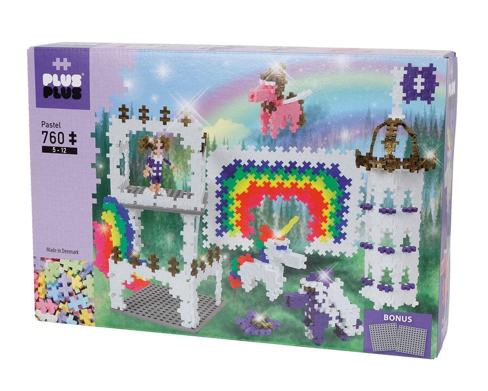 Plus-Plus Pastel Rainbow Castle Construction Kit, 760 Piece | Buy online at The Nile