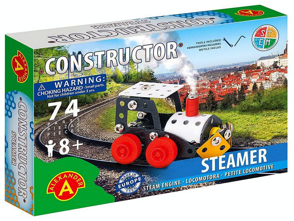 Alexander Toys Constructor: Steamer Steam Train Model Toy, 74 Piece ...