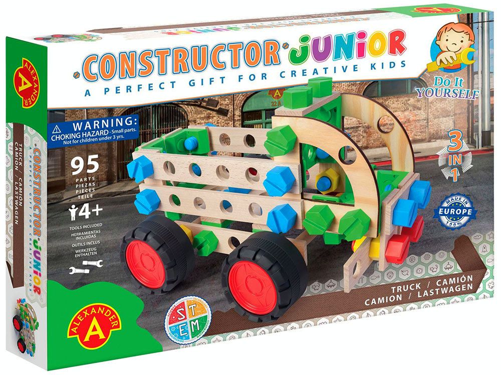 Alexander Toys Constructor: Junior Truck 3-in-1 Model Toy, 95 Piece ...