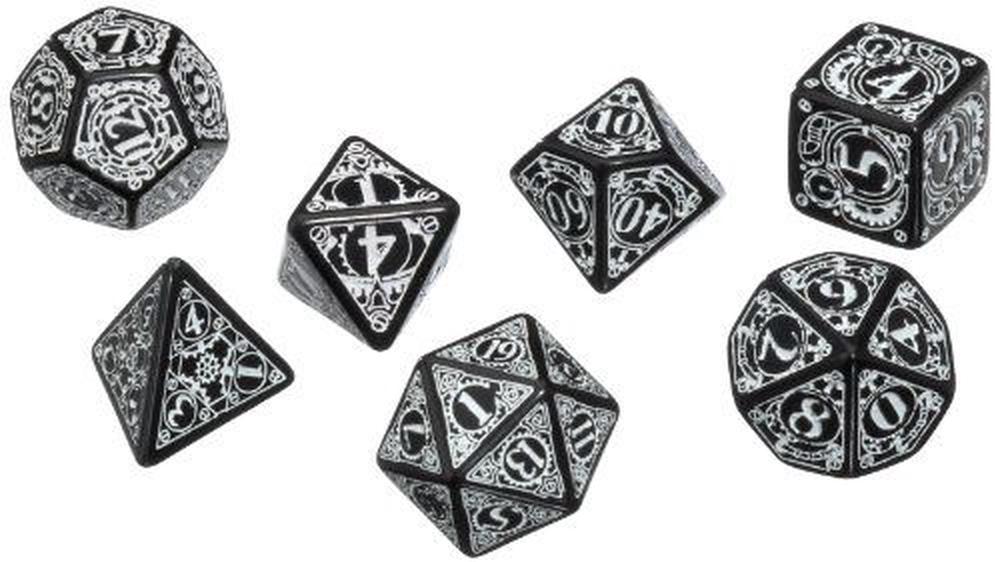 Q Workshop Q-Workshop Steampunk Dice Set, Black/White | Buy online at ...