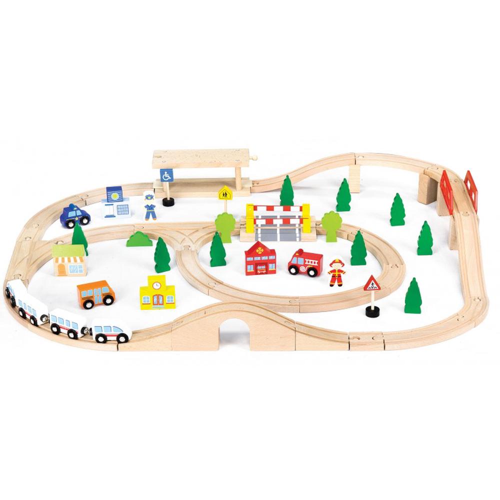 Viga Wooden Train Set, 90 Piece | Buy online at The Nile