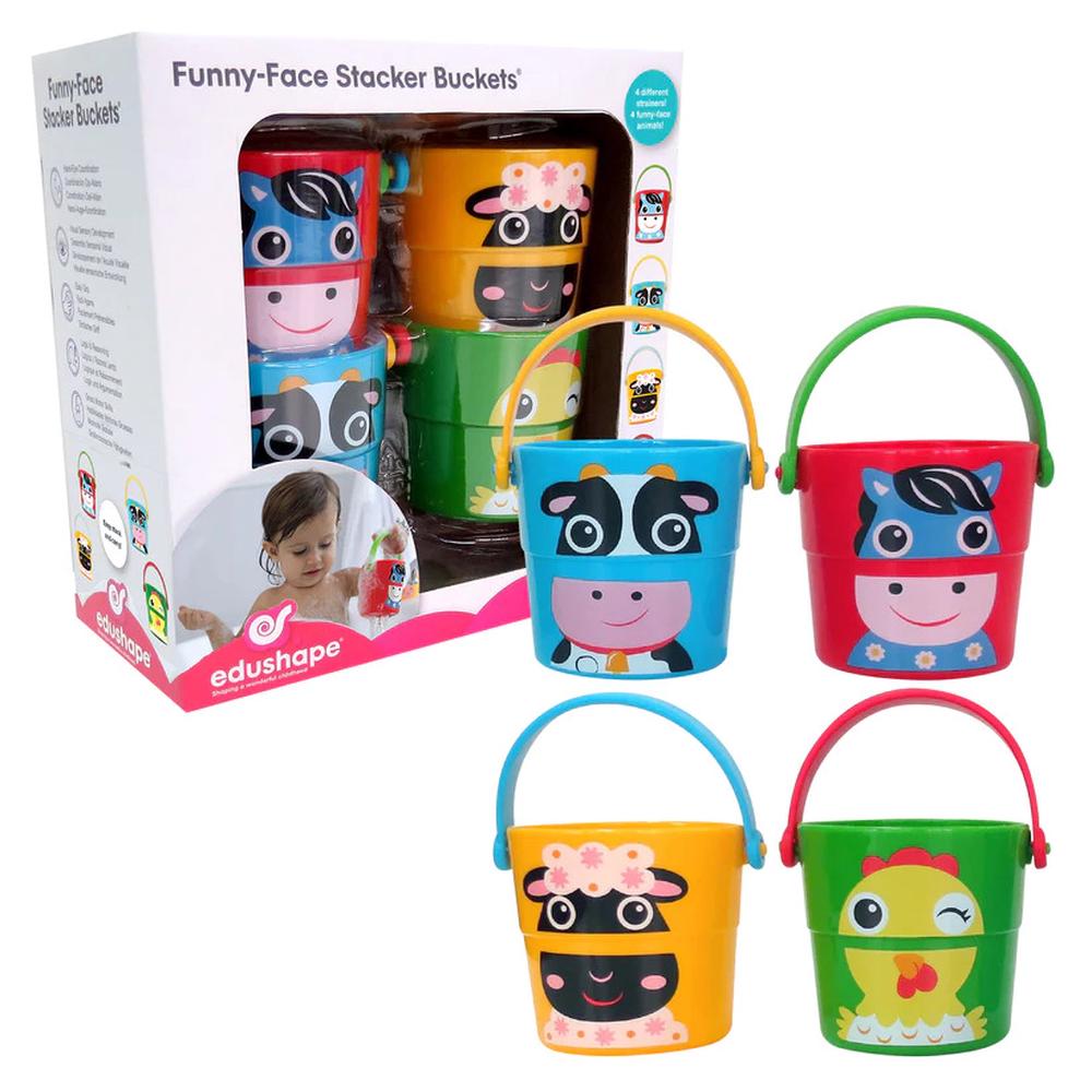 Edushape Funny Face Stacker Buckets | Buy online at The Nile