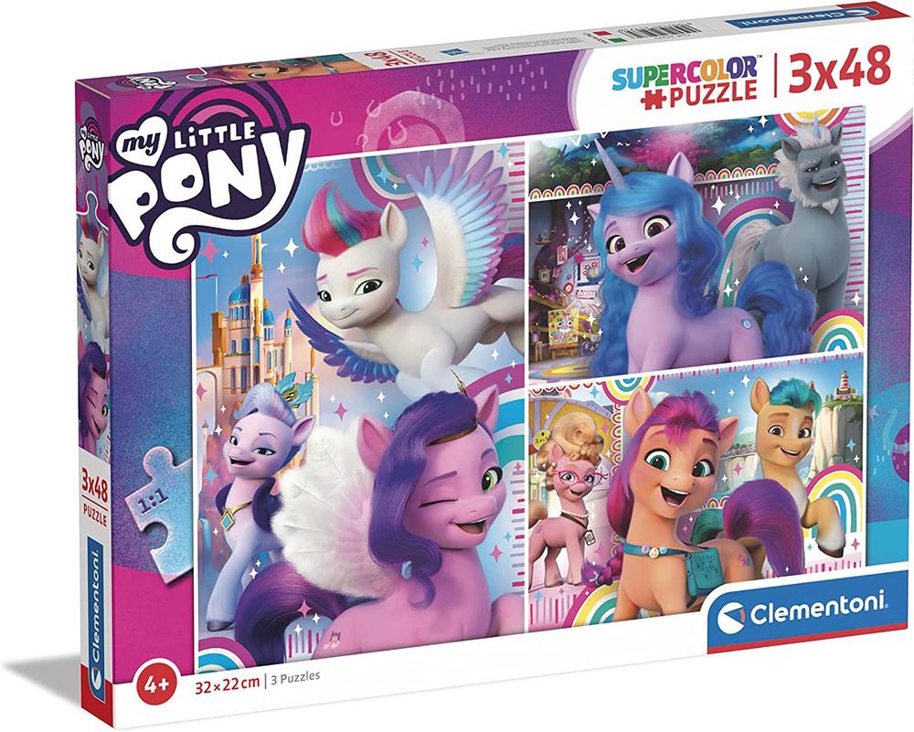 Clementoni Super Colour: My Little Pony Jigsaw Puzzle, 3x48 Piece | Buy ...
