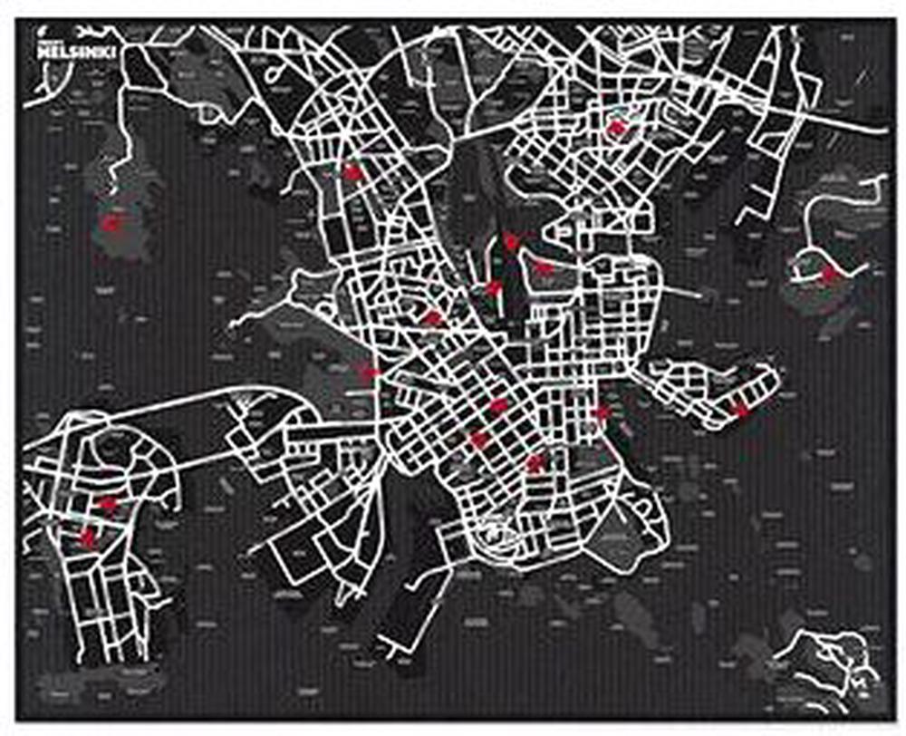 Palomar PinCity Wall Map - Helsinki | Buy online at The Nile