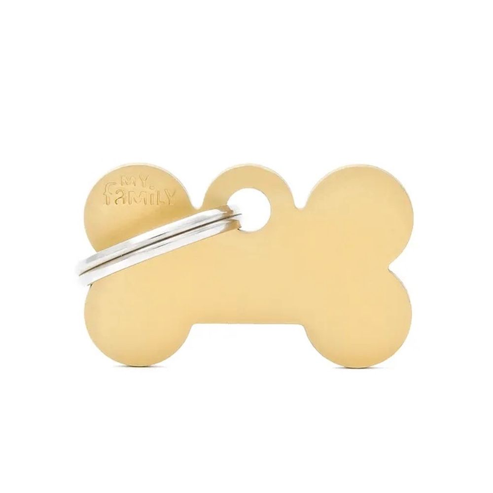 My Family Basic Bone Pet ID Tag (Gold) - Small | Buy online at The Nile