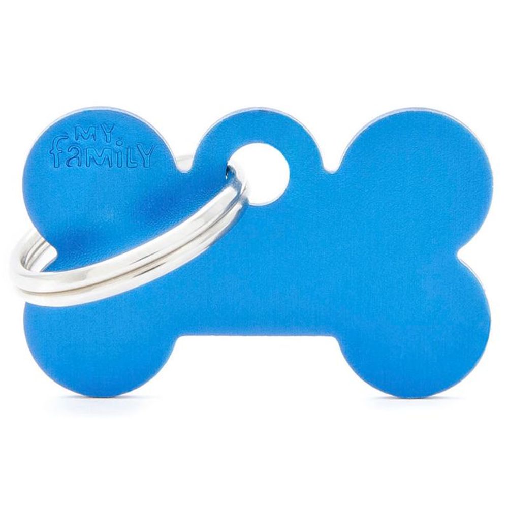 My Family Basic Bone Pet ID Tag (Blue) - Small | Buy online at The Nile