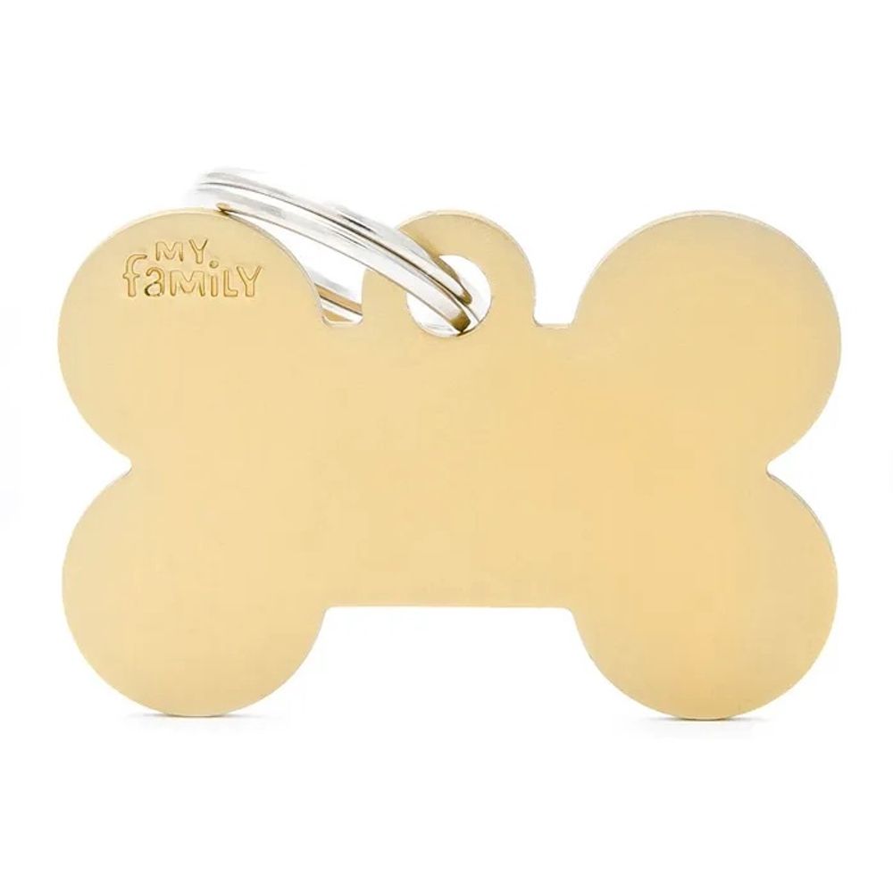 My Family Basic Bone Pet ID Tag (Gold) - Large | Buy online at The Nile