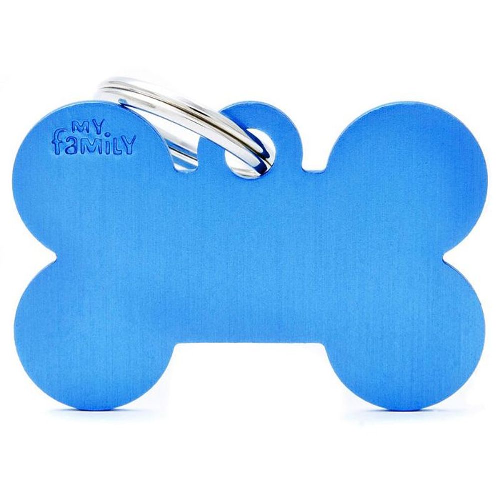 My Family Basic Bone Pet ID Tag (Blue) - Large | Buy online at The Nile