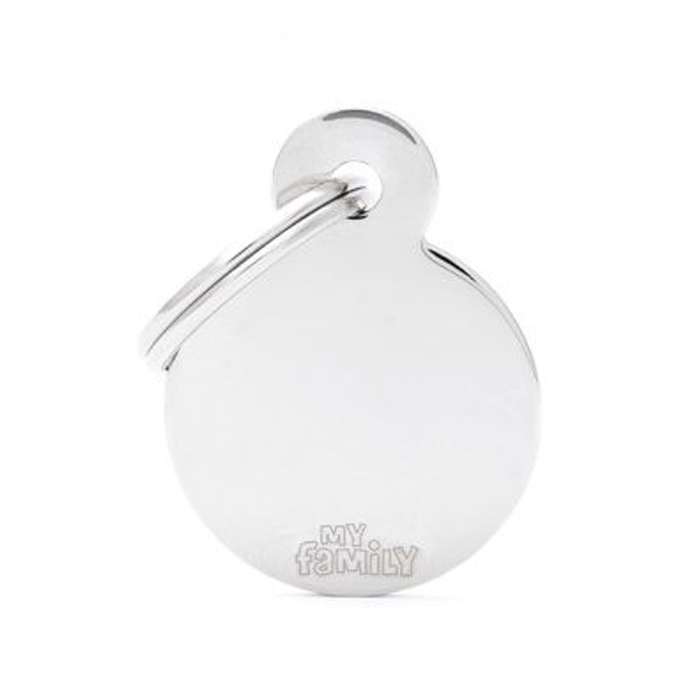 My Family Basic Circle Pet ID Tag (Chrome) - Small | Buy online at The Nile
