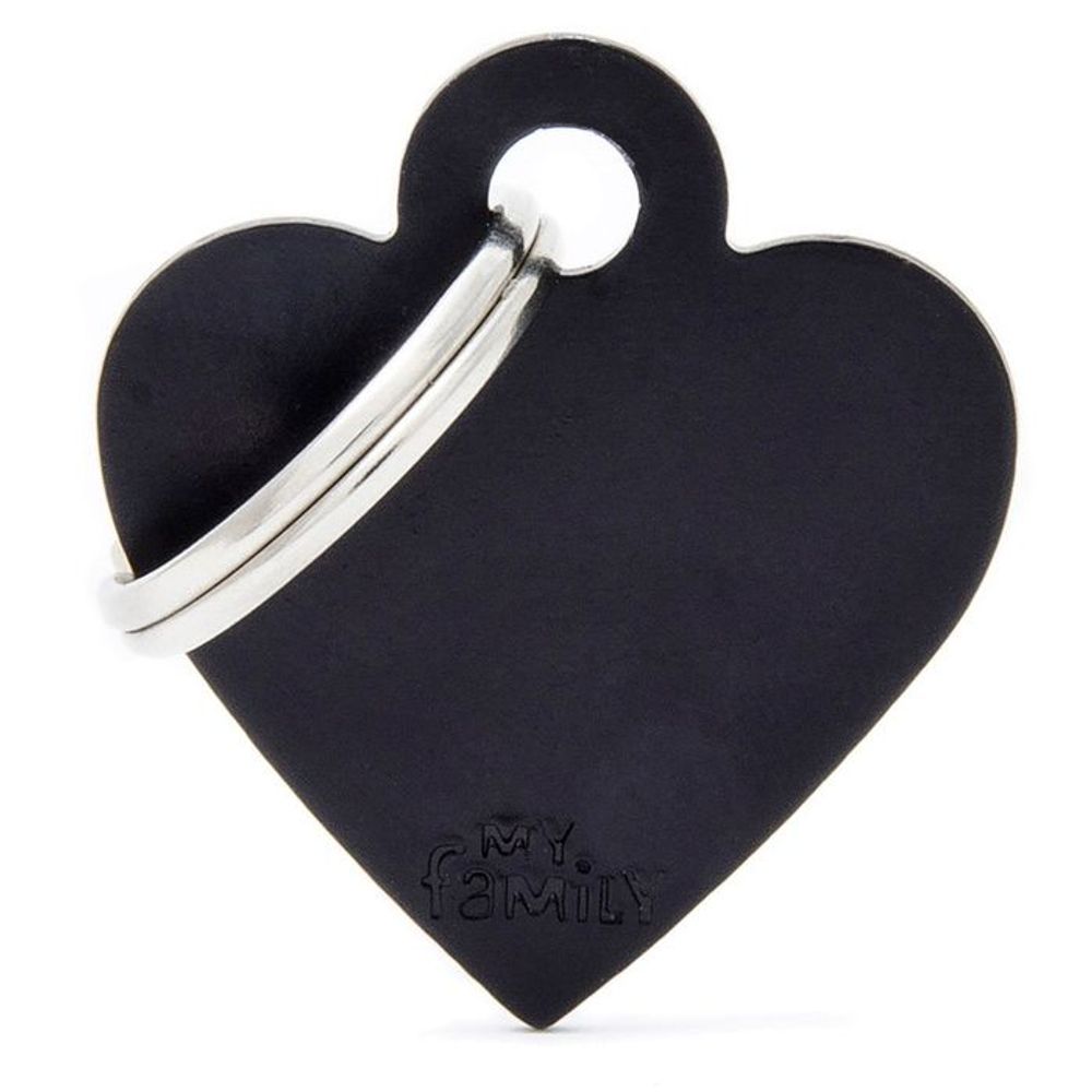 My Family Basic Heart Pet ID Tag (Black) - Small | Buy online at The Nile