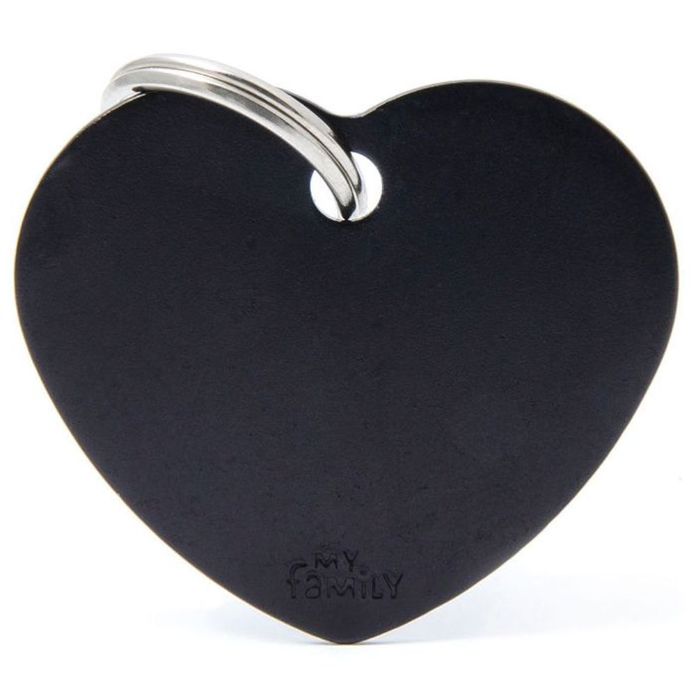 My Family Basic Heart Pet ID Tag (Black) - Large | Buy online at The Nile
