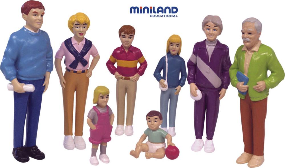 Miniland 8 Piece Figures - Caucasian Family | Buy online at The Nile