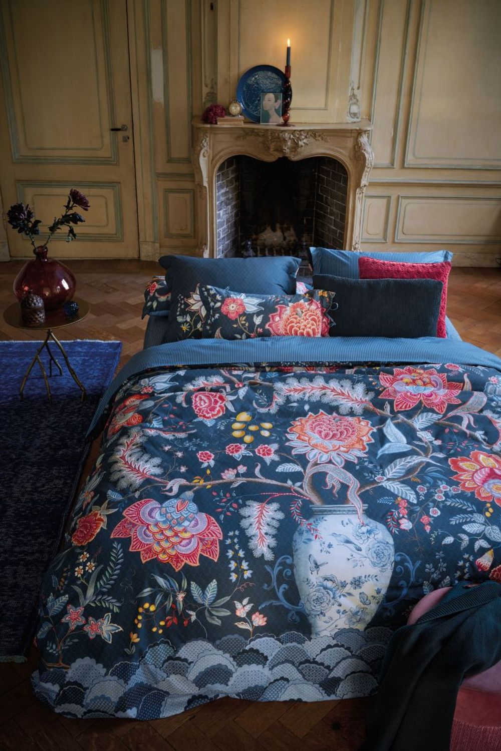 PIP Studio Tree of Life Cotton Quilt Cover Set (Dark Blue) - Queen ...