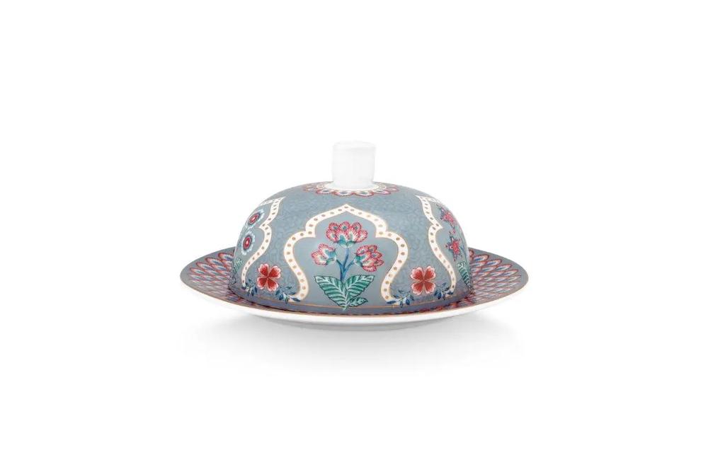 Pip Studios Flower Festival Deco Round Butter Dish | Buy online at The Nile
