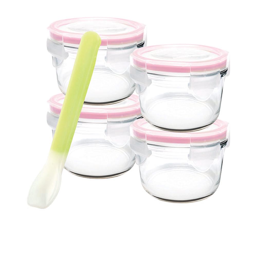 Glasslock Round Baby Food Container 5pc Set With Spoon 165ml | Buy ...